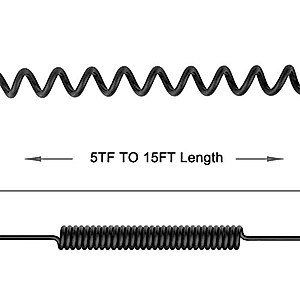 Alitutumao Q701 Cable, Replacement Spring Coiled Audio Cable Cord Compatible with AKG K240, K240S, K240MK II, K702, K141, K171, K181, K271, MKII, M220, Pioneer HDJ-2000 Headphones with 6.35mm Adapter