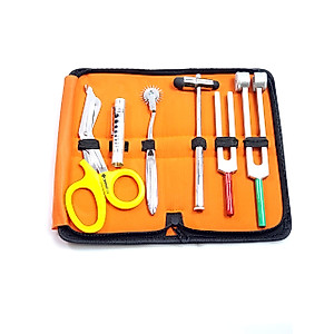 Cynamed Set of 6 pcs Reflex Percussion Buck Hammer + Penlight +Tuning Fork C 128 C 512 + Bandage Scissors 7.25" + Wartenberg Pinwheel (Set of 6)