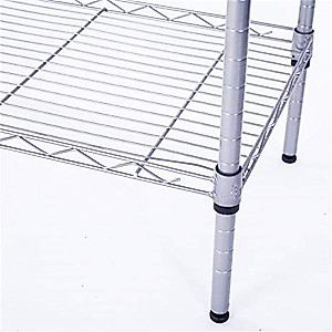 EEBUIHUI 5 Tier Adjustable Storage Shelf Metal Storage Rack Wire Shelving Unit Storage Shelves Metal for Pantry Closet Kitchen Laundry (Silver-5)