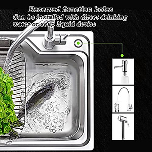 Free Standing Utility Sink for Washing, Stainless Steel Outdoor Station, Single Bowl Commercial Kitchen Sink Farmhouse Simple Laundry Sink With Faucet Undershelf for Bathroom Laundry Room ( Color : Co