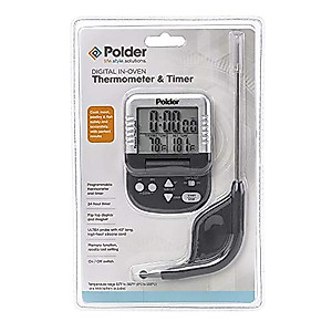 Polder Classic Combination Digital In-Oven Programmable Meat Thermometer and Timer