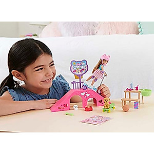 Barbie Chelsea Doll & Skate Park Playset With 2 Puppies, Skate Ramp, Scooter & 15+ Accessories, Brunette Small Doll With Blue Eyes