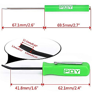PQY Pocket Magnetic Screwdriver Slotted Head With Magnet Top + Mini Pry Bar Set Green