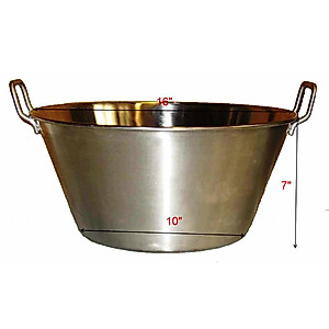 always-quality Cazo para Carnitas 16" Stainless Steel Heavy Duty Acero Inoxidable Wok comal Fry