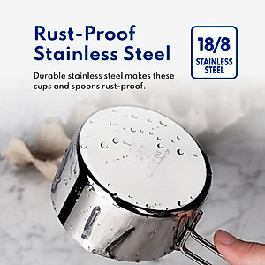 New Star Foodservice 42917 Stainless Steel 8-Piece Measuring Cups and Spoons Combo Set