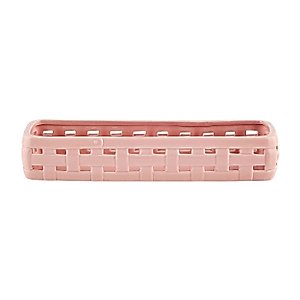 Mud Pie Woven Cracker Dish, Pink, 2" x 12"