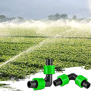 12 Pieces Drip Irrigation Elbow 1/2 Inch Universal Elbow Fitting Hose Elbow Connector, Compatible with 16-17mm Drip Tape Tubing Sprinkler Systems (Green)