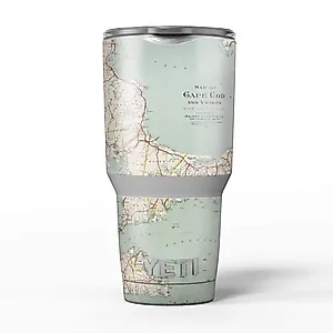 Design Skinz The Vintage Map of Cape Cod - Skin Decal Vinyl Wrap Kit Compatible with The Yeti Rambler Cooler Tumbler Cups