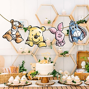 Winnie Banner For The Pooh Baby shower Decorations The Pooh Birthday Banner Winnie and Friends Party Supplies Winnie Theme Party Favor