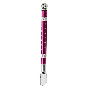 Yoidesu Glass Cutter Portable Handheld Wheel Type Glass Cutter with Non-Slip Handle for 3~15mm Glass Cutting for Cutting Glass, Diamond and Minerals in The Range of 3~15mm(Purple)