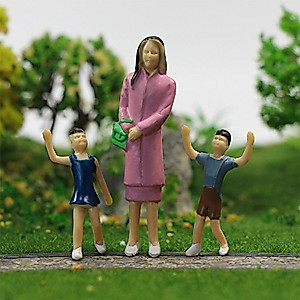 P3001 28pcs 1:30 Painted Figures I Scale Standing and Seat People Assorted Poses Model Trains