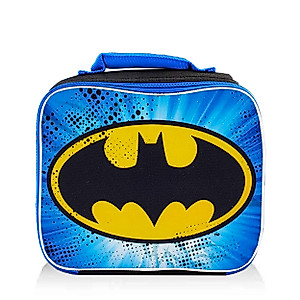 Batman Backpack and Lunch Box Set for Boys Kids ~ 3 Pc Bundle With Deluxe 16" Batman Backpack, Detachable Insulated Lunch Bag, And Stickers (Batman School Supplies Bundle)