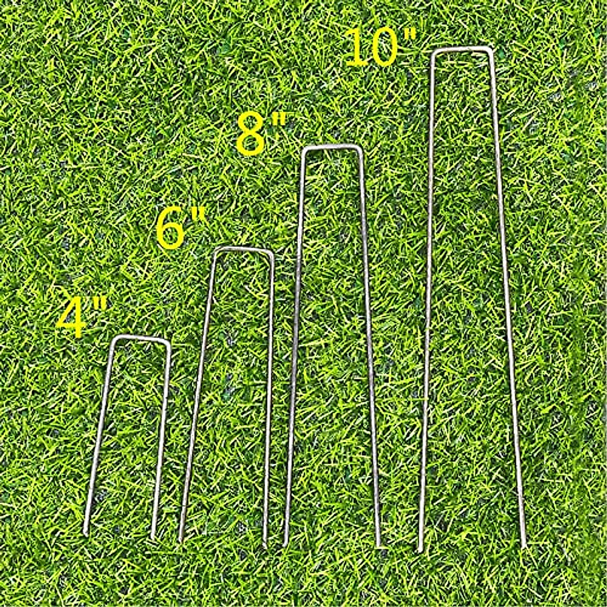 MTB 200 Pack 8x1 inch 11GA(0.12inch) Sod Staples Garden Pins Netting Stakes Ground Spikes Landscape Cover Pegs Carbon Steel Black