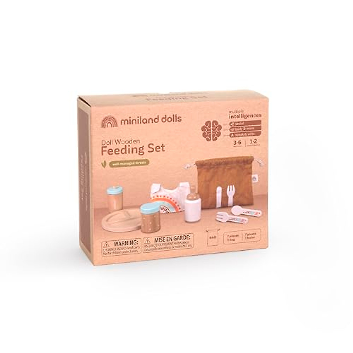 Miniland Doll Wooden Feeding Set - Quality, ECO, Imaginative
