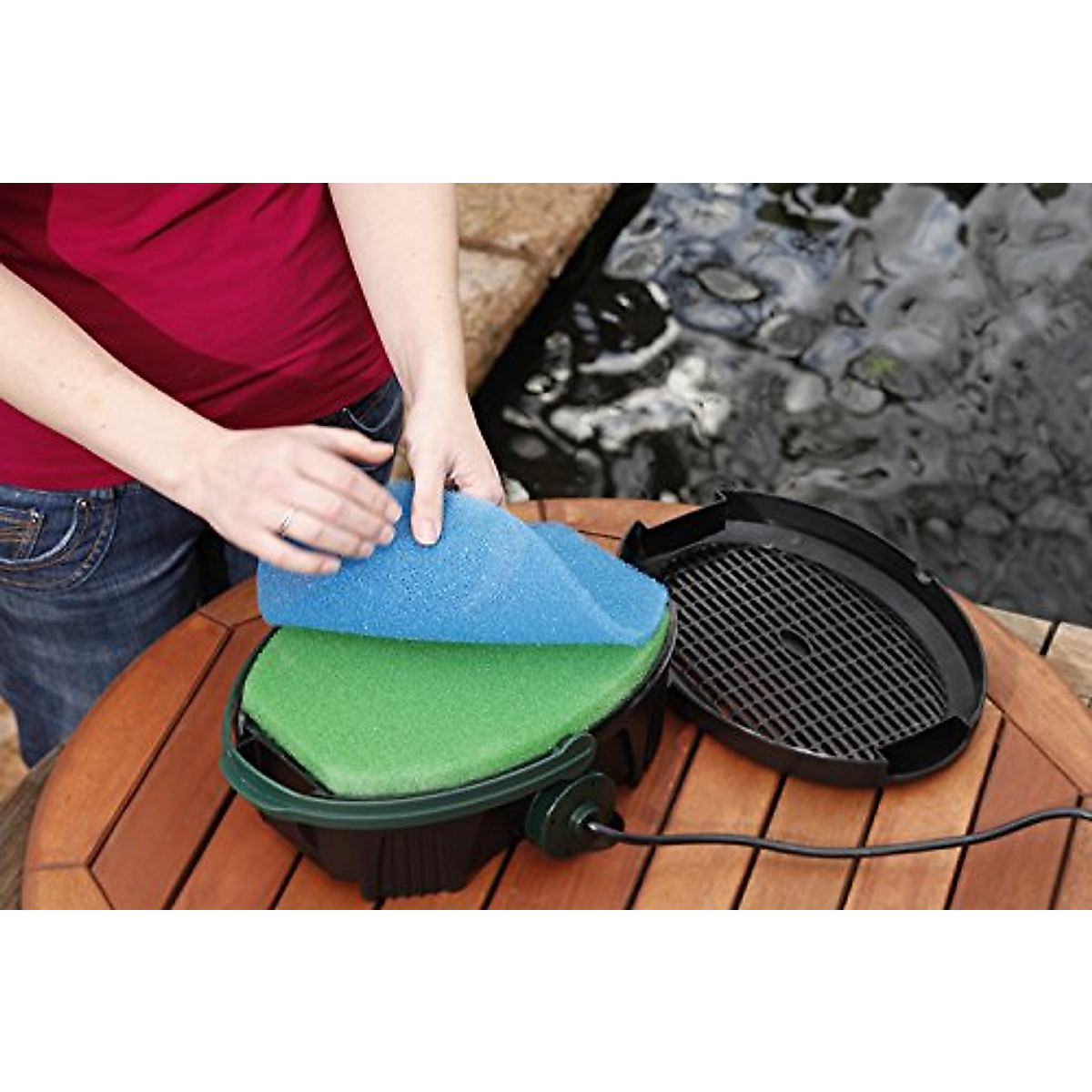 Pennington Aquagarden , Pond Filter for Ponds , Foam Filter Set , Polymer Wool Filter Pads , Pond Maintenance Kit , Suitable for Inpond 5 in 1 300 Gallon Model, White, Large (Fit 300)