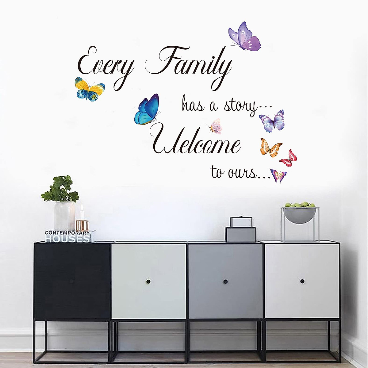 Summerjokes Every Family Has A Story Welcome to Ours. Funny Wall Sticker Decal Vinyl Sticker, Family Living Room Kitchen Dining Room Bedroom Couple Romantic Family Love Marriage Art Wall Decoration