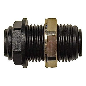 John Guest Speedfit PP1212E Black 3/8" OD Polypropylene Push-to-Connect Bulkhead Union (10-Pack)