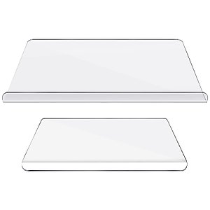 Yoande 2 Pieces Acrylic Cutting Board with Counter Lip Clear Chopping Non Slip Transparent Board for Kitchen Large Thicker Board for Countertop Protector Home Restaurant 24 x 18 Inch, 18 x 14 Inch
