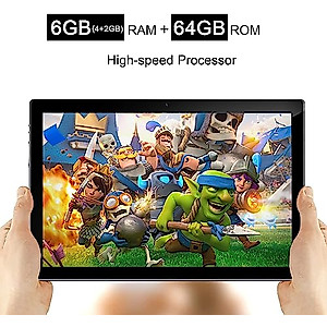 10 inch Tablet, Android 12 Tablet, 6GB RAM 64GB ROM, 512GB Expand Android Tablet with Dual Camera, 5G WiFi, Bluetooth, HD Touch Screen, Google GMS Certified
