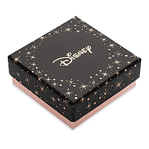 Disney Beauty and the Beast Flash Plated Sterling Silver Cubic Zirconia Huggie Hoop Earrings, Official License