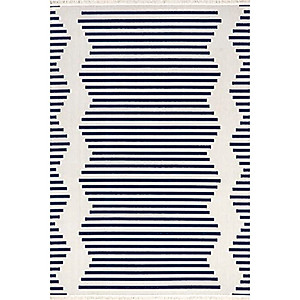 nuLOOM Holly Multi Stripe Indoor/Outdoor Area Rug, 8' x 10', Blue