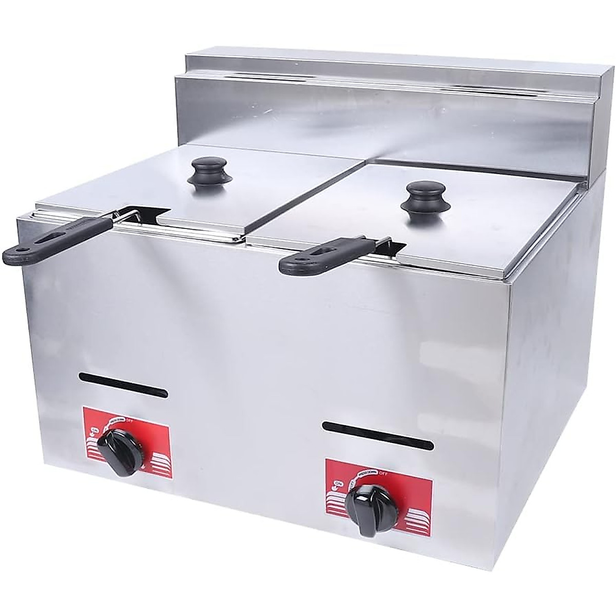 12L 2 Pan Server Food Warmer 3-Well Commercial Gas Bain Marie Buffet Countertop Food Warmer Steam Table Steamer Soup Warmer Adjustable Temp Gas Fryer Steamer Cooking Heating Pot