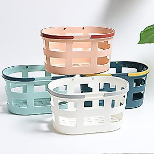 KUNZHAN Portable Shower Caddy Basket,Tote Plastic Organizer Storage Baskets with Handles,Shower Caddy Bins Organizer for College Dorm,Bathroom and Kitchen (light pink)