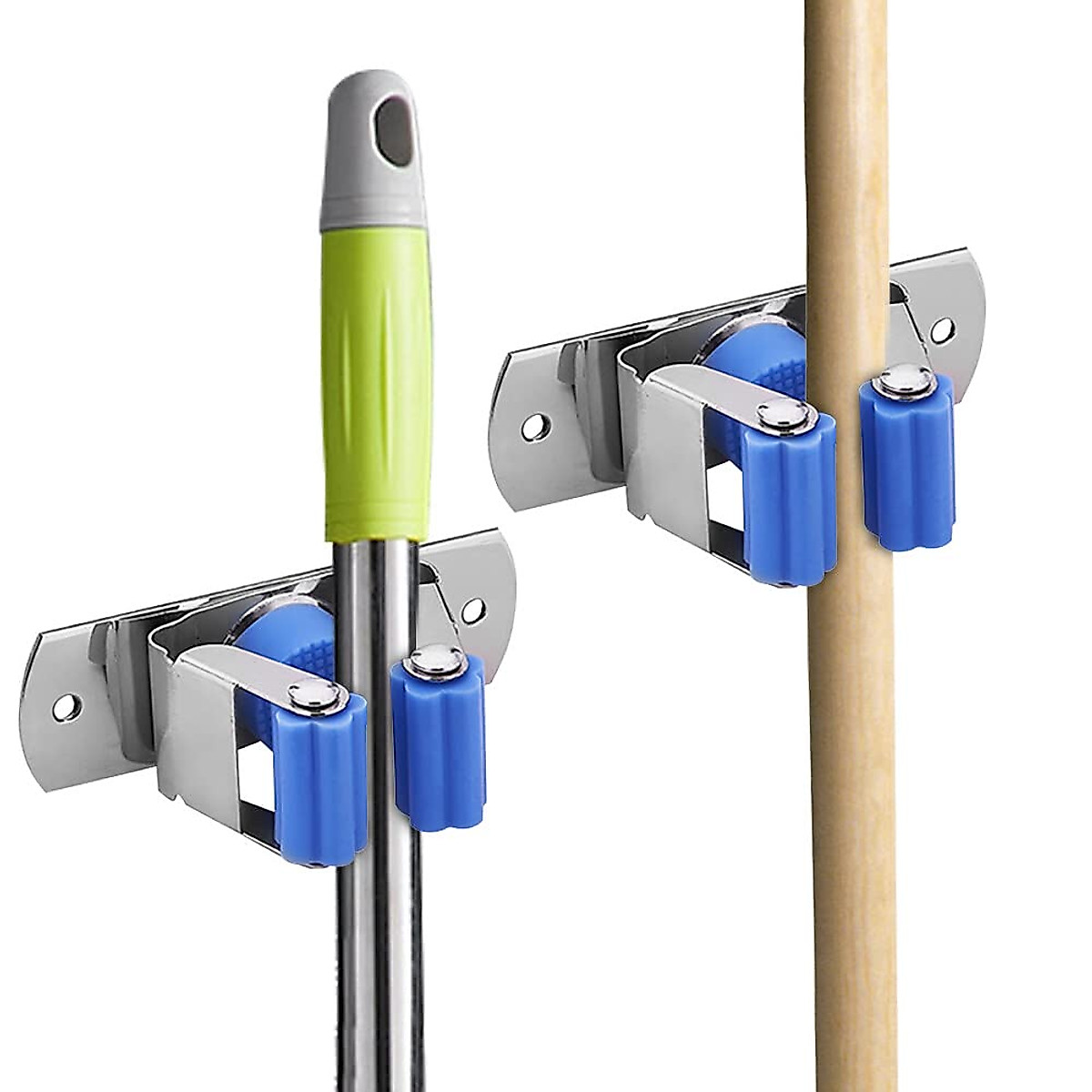 Ikasus Heavy Duty 5PCS Broom and Mop Holder, Orange, Stainless Steel