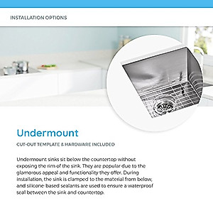 MR Direct 3218A-16 Stainless Steel Undermount 32-1/4 in. Double Bowl Kitchen Sink, 16 Gauge