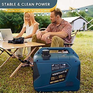 HEOMAITO Dual Fuel Portable Inverter Generator 4300W Gas & Propane Powered, Ultra Quiet Lightweight with CO Sensor Digital Dispaly Parallel Capability EPA Compliant for Camping RV Backup Home Use