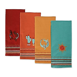 DII Tabletop Collection, Southwest Hacienda Stripe, Dishtowel Set, 18x28, Assorted, 4 Piece