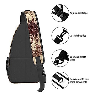 1itt1eHub Beige Sling Bag Sling Backpack Crossbody Chest Bag Daypack for Hiking Travel Women and Men
