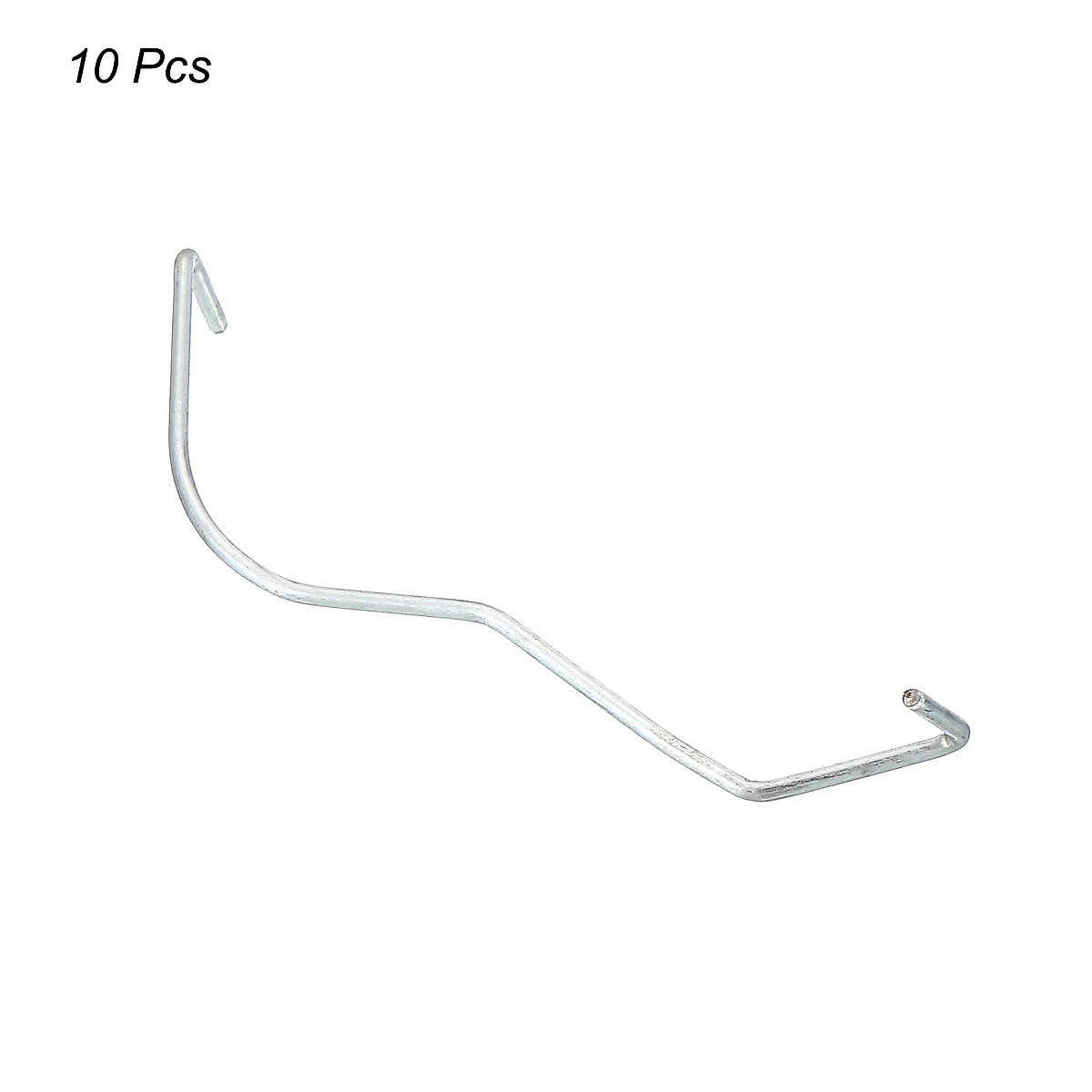 PATIKIL 3.3x0.9 Cage Door Hook, 10Pcs Stainless Steel Durable Singe Wire Water Pipe Latch Hook for Locking and Fixing Rabbit Pig Poultry Cage, Silver