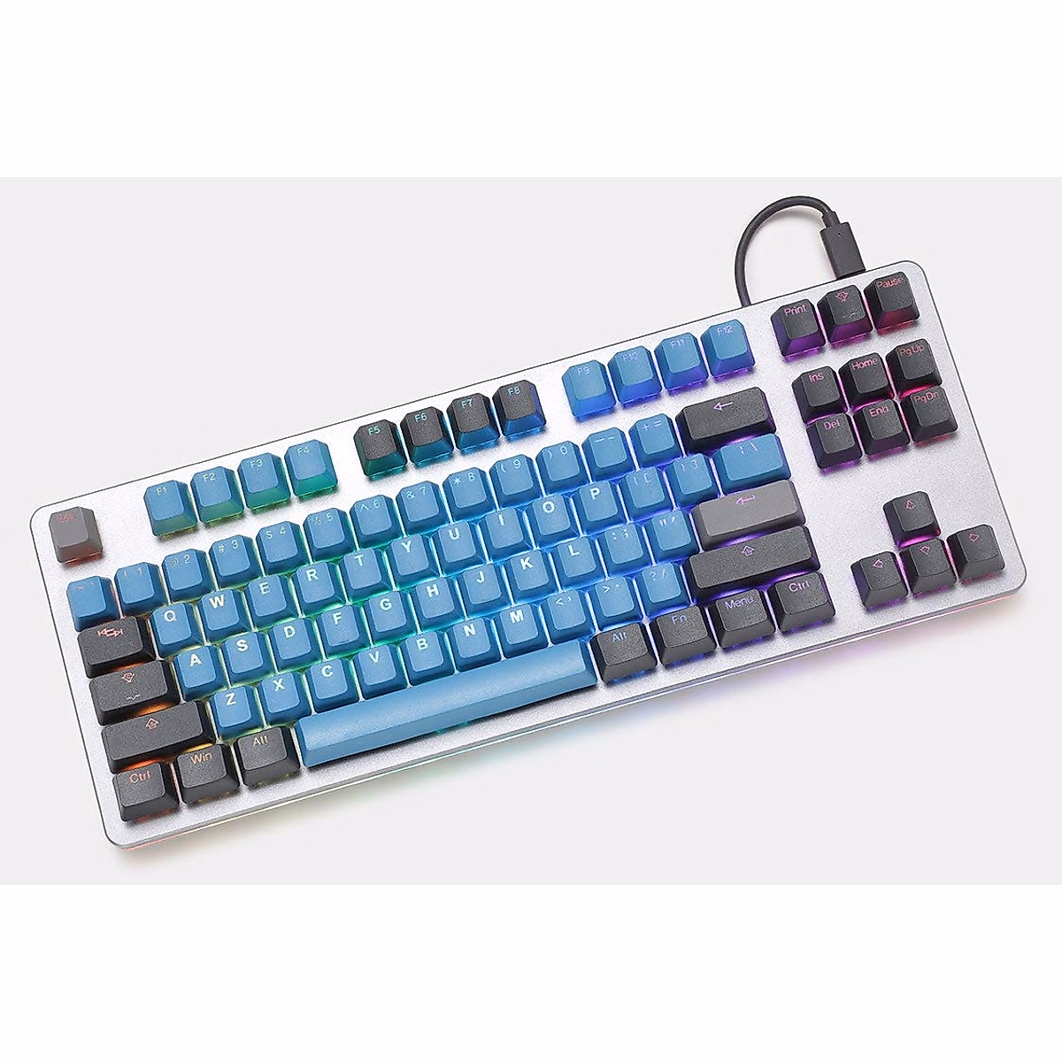 KPREPUBLIC taihao pbt Double Shot keycaps for DIY Gaming Mechanical Keyboard Backlit Caps OEM Profile Light Through Deep Forest Blue Green (D Forest Blue x1)