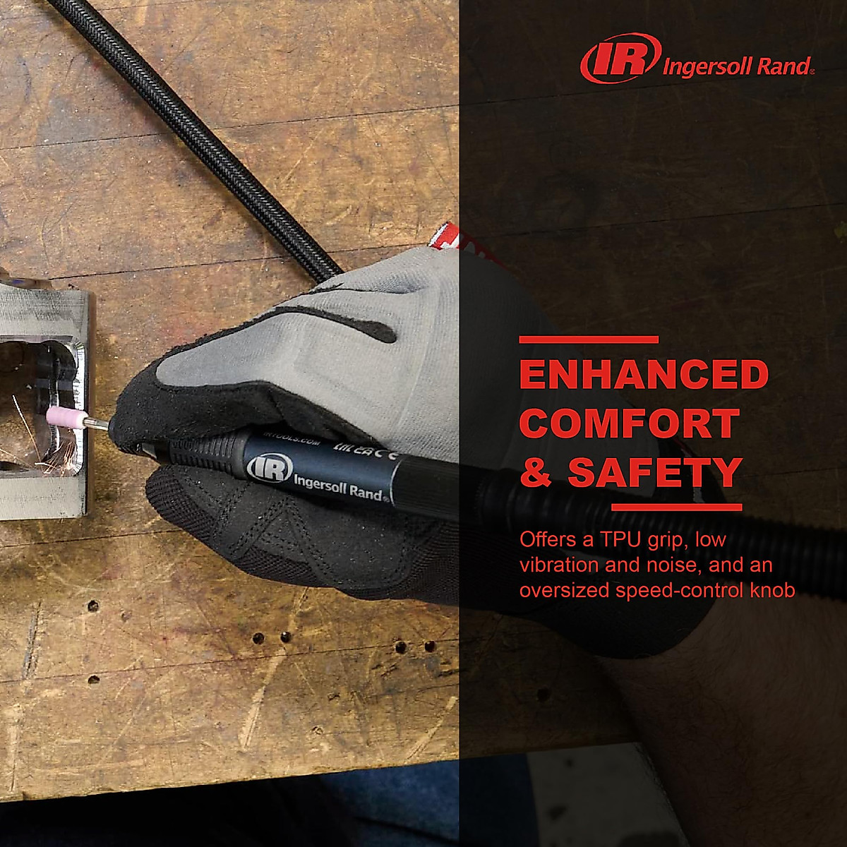 Ingersoll Rand 320PG - Air Pencil Grinder, 1/8" Collet, Burr, 60,000 RPM, Inline, Rear Exhaust