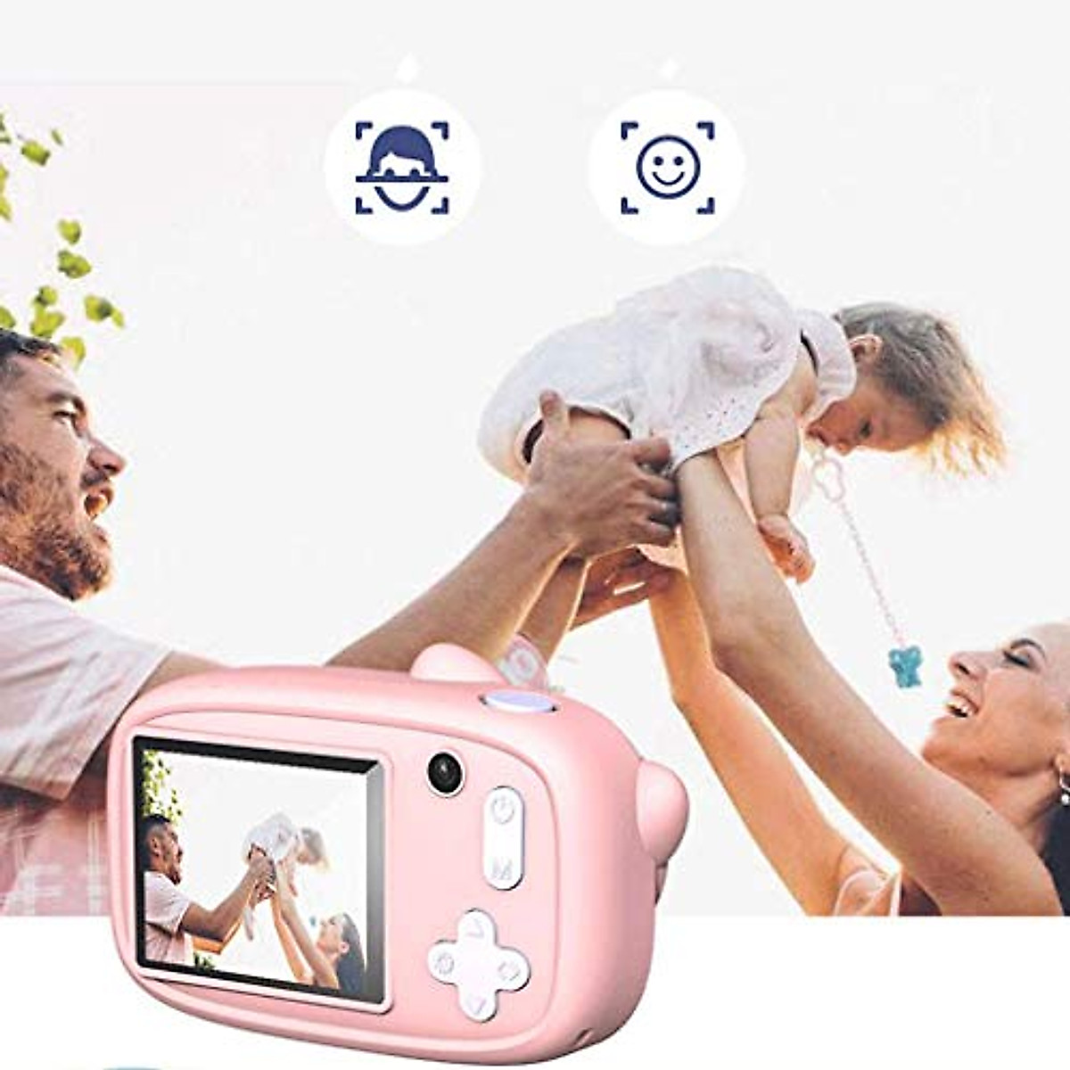 LKYBOA Sky Blue Crescent Yellow Child Camera -Kids Camera with 32GB Memory Card, Supports 20.0MP Photo, 1080P HD Digital Video and 4X Digital Zoom (Color : Yellow)