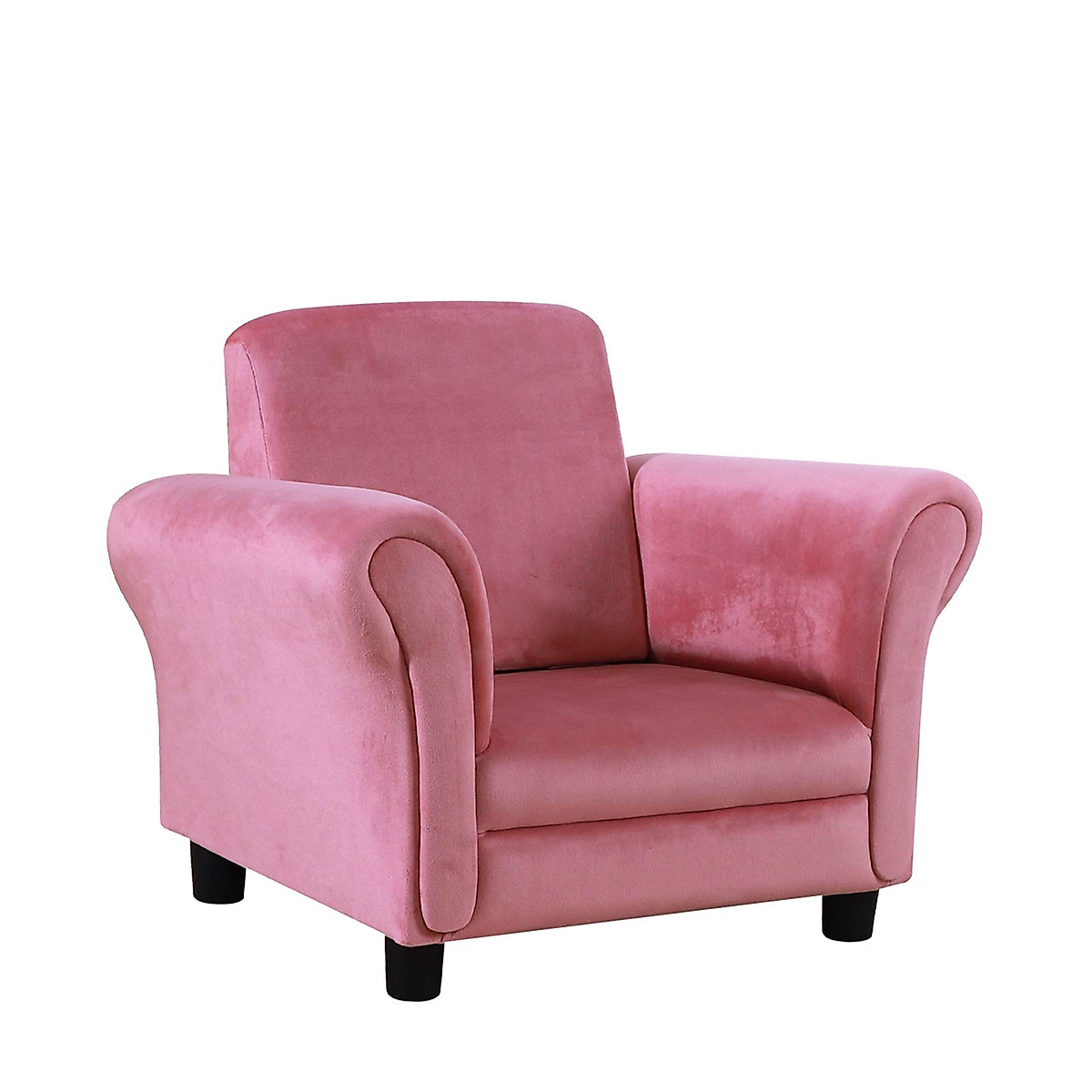 Getifun Single Kids Sofa Chair, Toddler Upholstered Sofa Couch with Wooden Frame and Velvet for Girls & Boys (Pink)