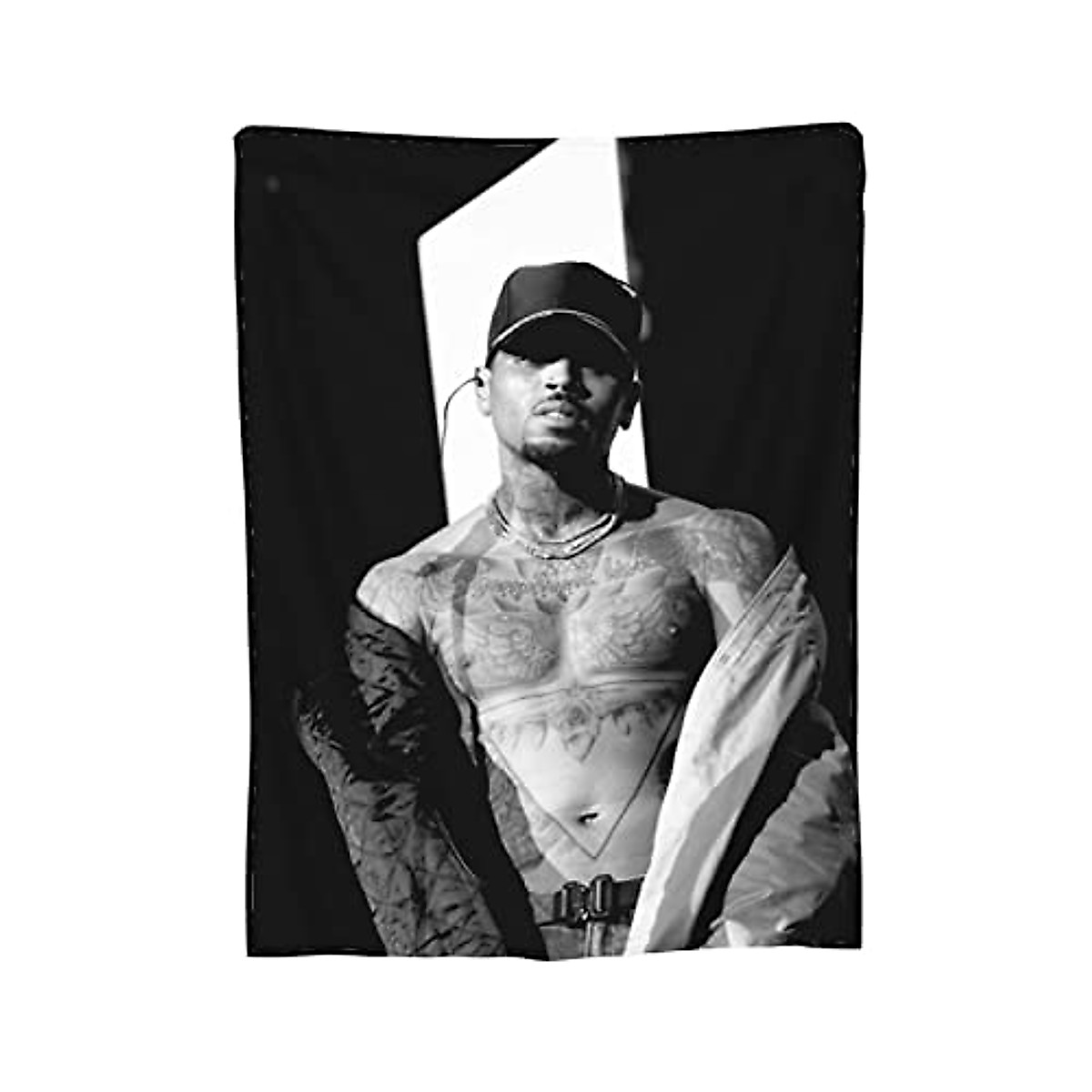 Wjikan Chris Singer Brown Super Soft Micro Fleece Blanket Home Decoration Warm Flannel Blanket 60inchx50inch, Black