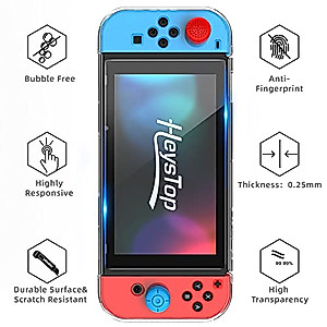 HEYSTOP Switch Case Compatible with Nintendo Switch, 9 in 1 Accessories kit with Carrying Case, Dockable Protective Case, HD Screen Protector and 6pcs Thumb Grips Caps