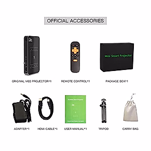 T18 (2G+32G) Android 7.1.2 Smart Projector Mini DLP Projector Support AC3 HD 1080P Video Beamer BT4.1 Airplay DLNA ( Color : 2G 32G and Mouse )