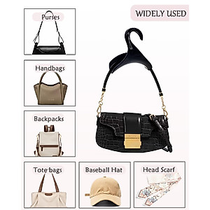 SEEBRIDER Bag Hanger, Purse Holder for Closet Black Backpack Hanger Hook for Organizer Storage Purses Tote Bag Backpacks Handbags(10 Pack)