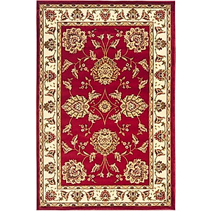 SAFAVIEH Lyndhurst Collection Accent Rug - 3'3" x 5'3", Red & Ivory, Traditional Oriental Design, Non-Shedding & Easy Care, Ideal for High Traffic Areas in Entryway, Living Room, Bedroom (LNH555-4012)