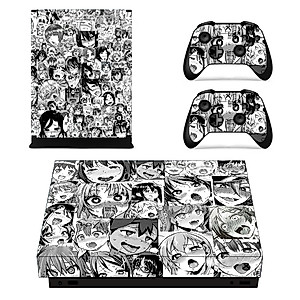 Vanknight XB One X Console Skin Wrap Decal Skin Vinyl Stickers for XB One X Console Controllers Anime Girl