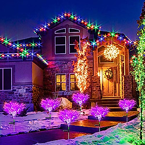 Solar Lights Outdoor Decorative 4PK, Solar Flowers Pink Rime Flower Design, Solar Powered Flowers Light Dusk to Dawn, Solar Flowers Lights Outdoor Garden Waterproof IP65 for Garden Yard Decorations
