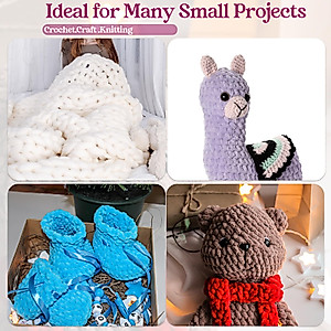 Xinnun 12 Skeins 1116 Yards Chenille Velvet Soft Thick Plush Yarn Bulk for Crocheting Knitting Baby Blanket DIY Weaving Craft, 6mm, 3.5 Oz/Skein(Cute Color)