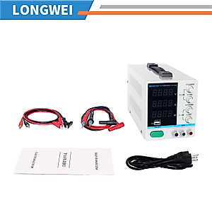 DC Power Supply Variable 30V 10A, 4-Digital LED Display, Precision Adjustable Switching Regulated Multifunctional Power Supply Digital with USB Interface, Disply with Output Power Lab Grade