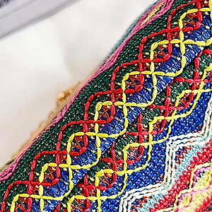 Ruzida Women Diagonal bag Straw Weave Handbag Purse Mini Kiss Lock Bag Ethnic Style Chain Crossbodies Bag Summer Outdoor Bags