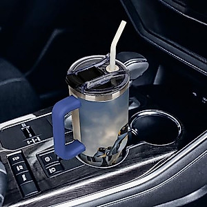 LLUTSNTH 40 Oz Vacuum Tumbler with Deep Blue Handle Leakproof Insulated Tumbler Sea Penguin Stainless Steel Travel Mug with Lid And Straw Coffee Cup Cute Water Bottles Cup Holder Friendly