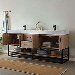 Vinnova 789072B-NO-GW-NM Alistair Bathroom Vanity, North American Oak Finish