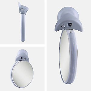 Zadro Dual-Sided 10X/5X Magnification LED Lighted Compact Travel Lightweight Portable Spot Makeup Mirror, Gray/White, FC30L